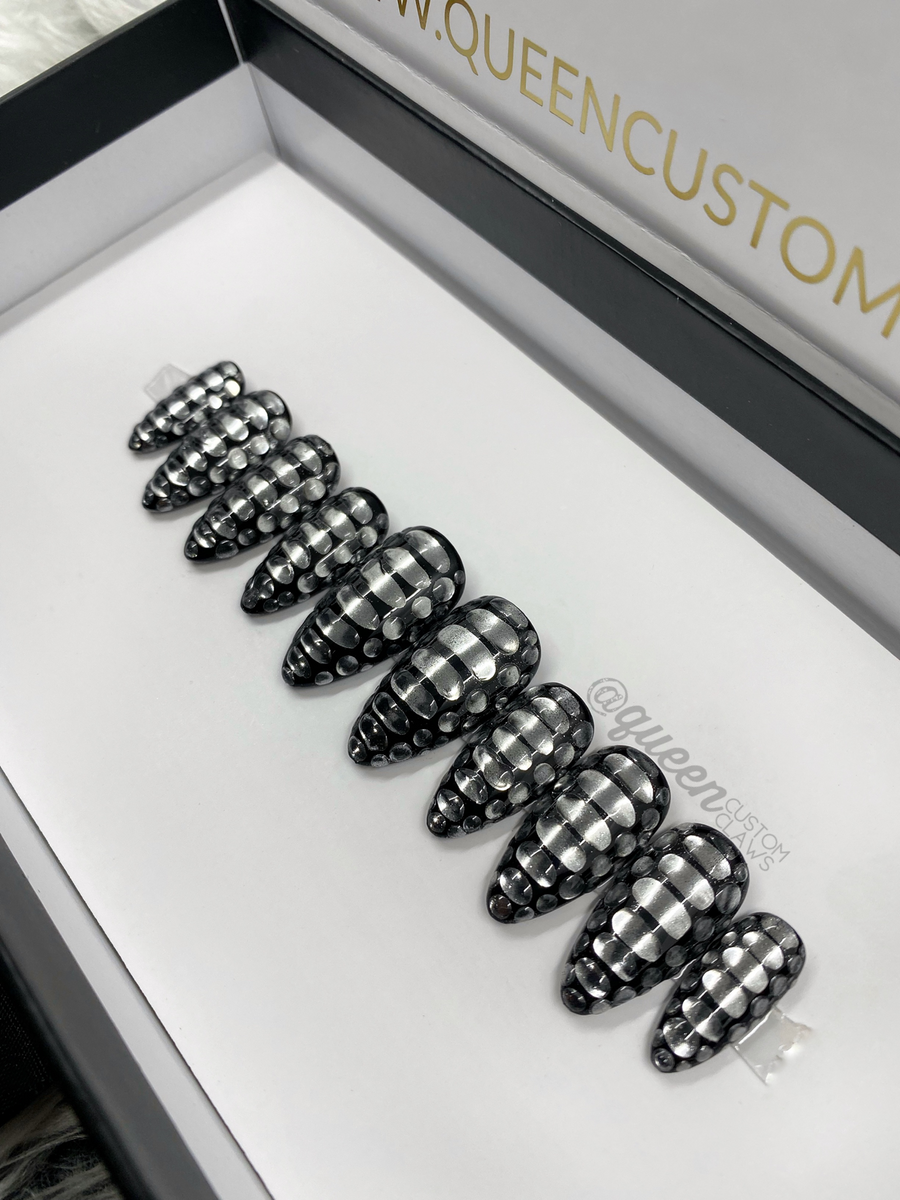 Serpentina - disco Snake Skin press-on nails – Queen Custom Claws