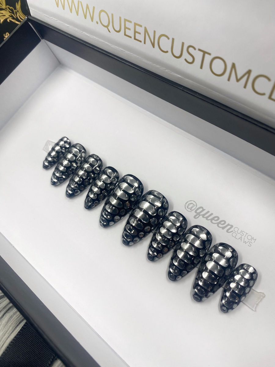Serpentina - disco Snake Skin press-on nails – Queen Custom Claws